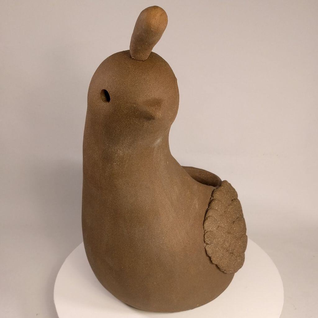 Clay California Quail Planter