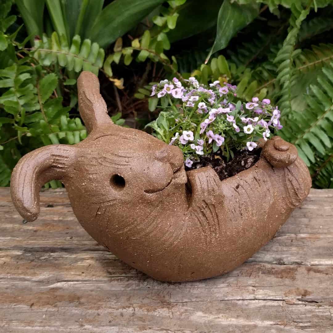Rabbit on Back Planter | Earth Arts Studio